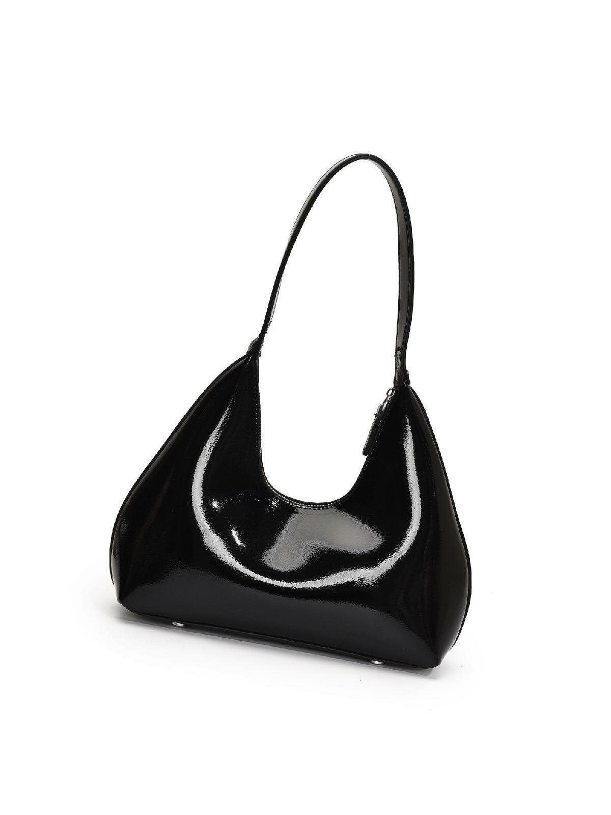 Глянцевая сумка через плечо из искусственной кожи, повседневная сумочка подмышкой для модных путешествий и светских мероприятий