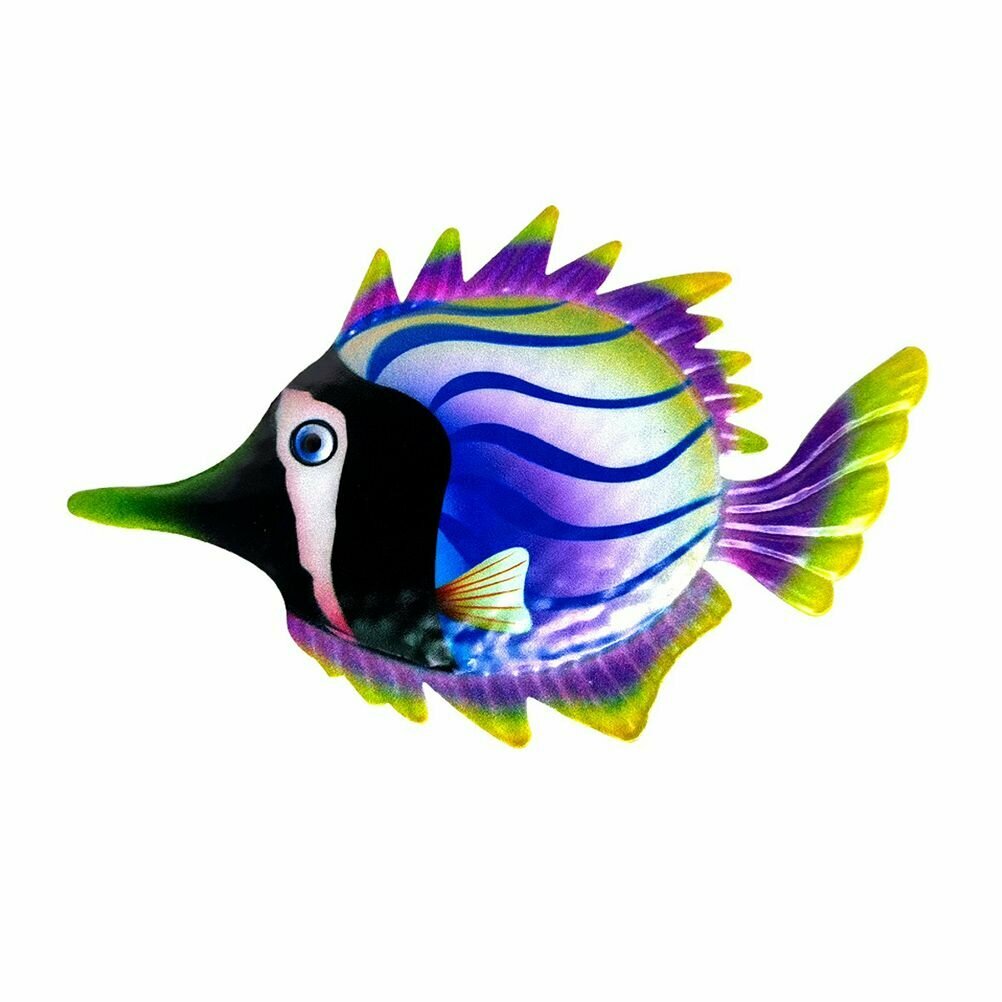 Металлические рыбные поделки, украшения, красочные железные скульптуры, статуи, садовые подвесные украшения для балкона, патио