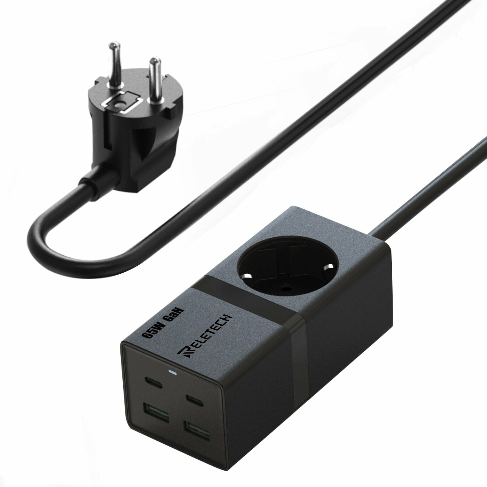 Быстрое зарядное устройство Reletech 65W Gan Station Charger 2xUSB-C + 2xUSB-A, 65 Вт