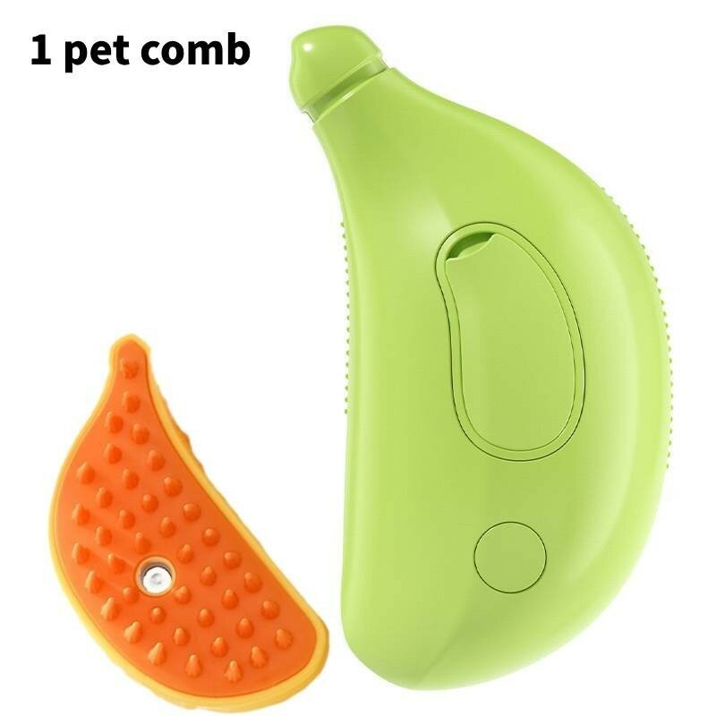 Универсальная электрическая расческа для животных с заостренным спиральным дизайном для всех типов шерсти, банановый зеленый