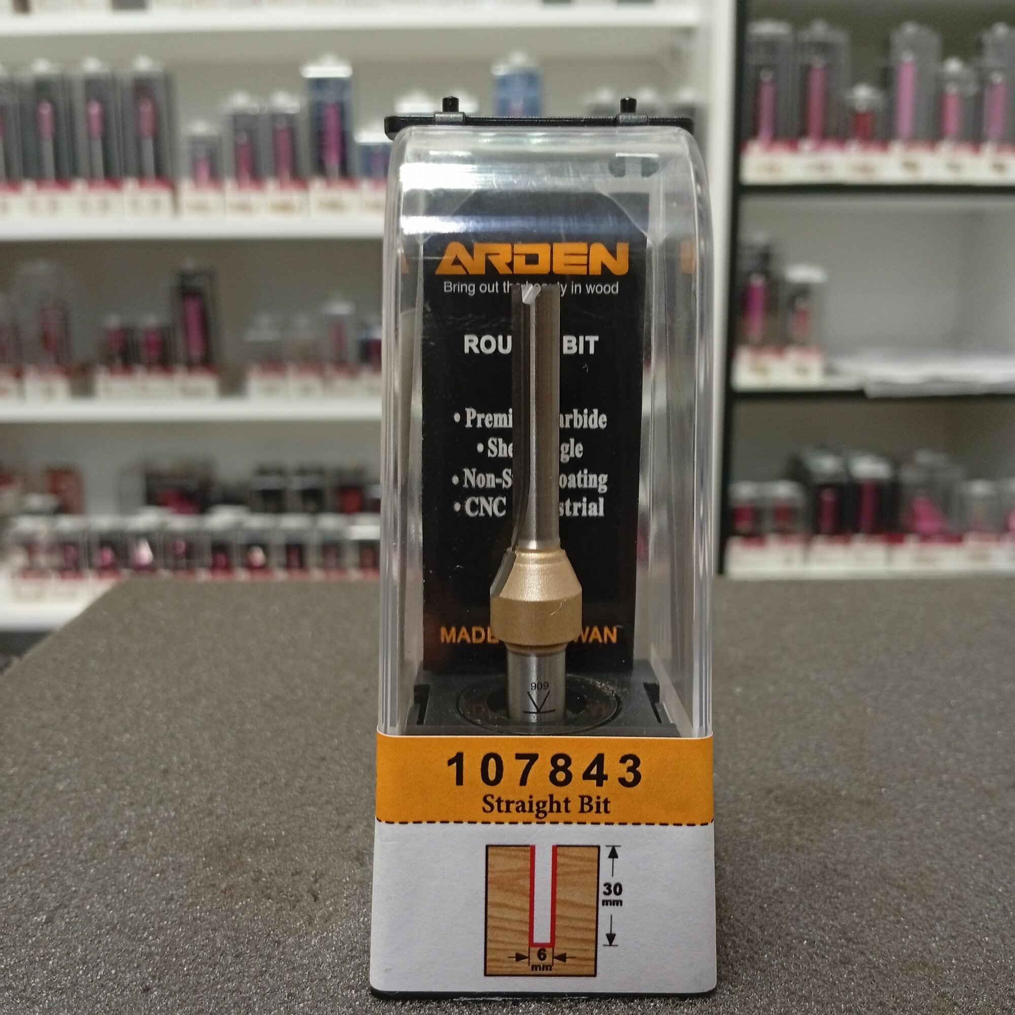 Фреза прямая пазовая монолитная Z2 D6x30x76 S8 ARDEN 107843