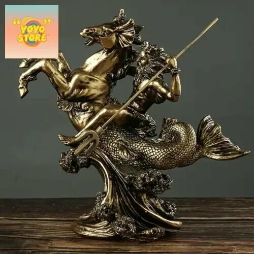 Скульптура Посейдона на Морском Коне Эпизод Древнегреческой Мифологии