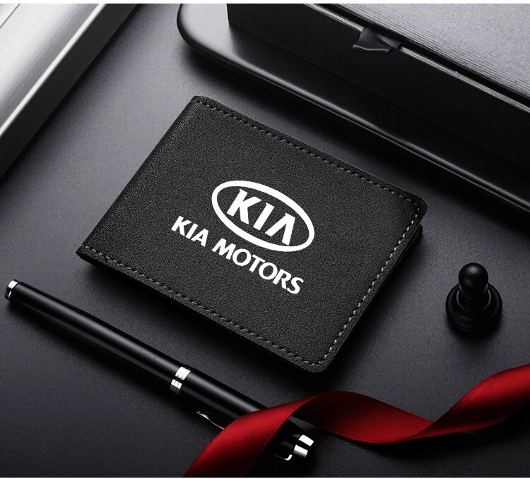 Замшевый чехол для водительских прав KIA, черный, style A PU