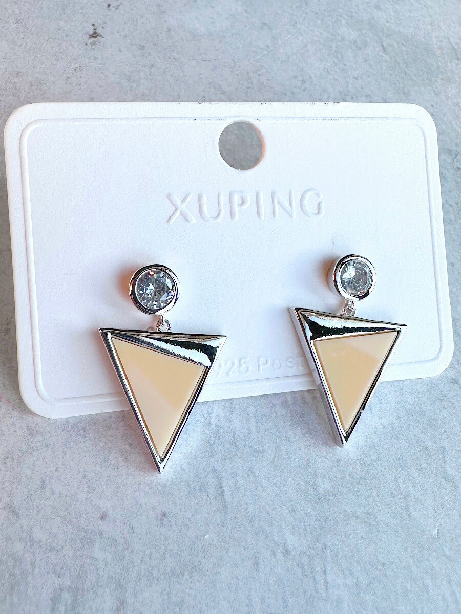 Серьги с подвесками, циркон