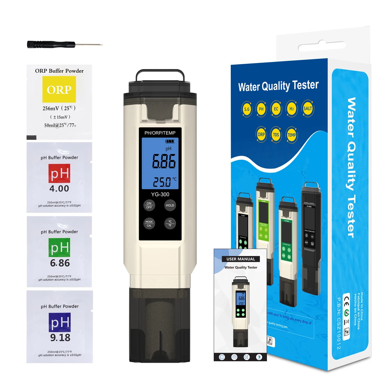 Yieryi pH/ORP/Температура метр 3 в 1