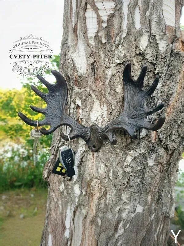 Вешалка настенная "Лосиные рога", чугун