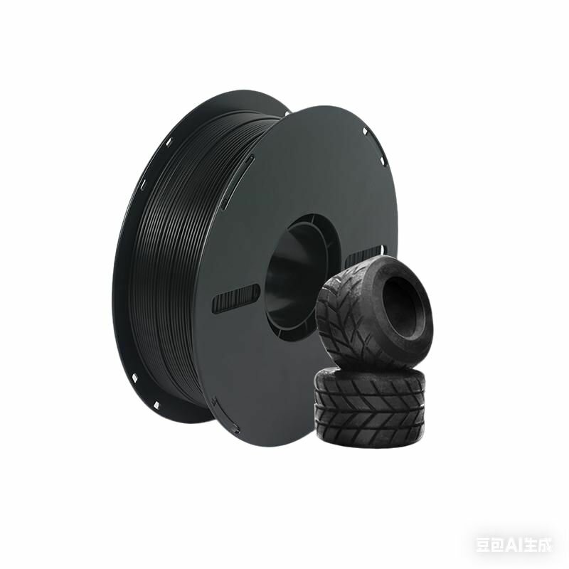 TPU 95A 250г гибкий катушки черн(Filament Пруток), Материал tpu для FDM 3d принтеров, диаметр 1,75 мм, высококачественный пластиковый материал
