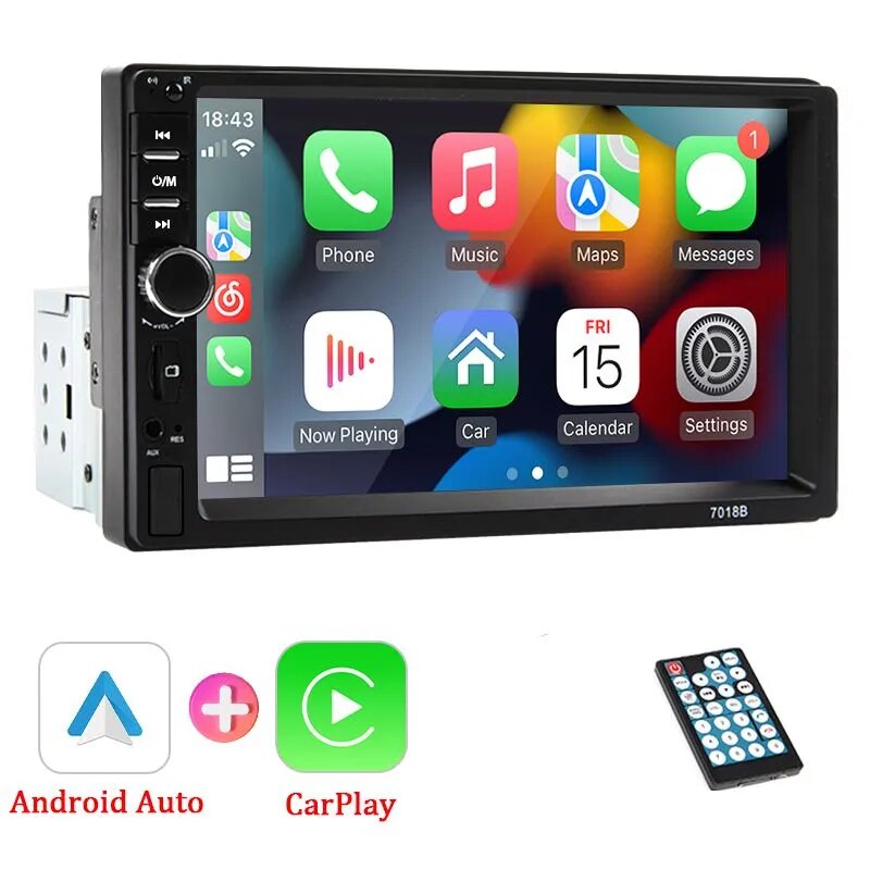 HIPPCRON Автомагнитола, диагональ: 7", 1 DIN, 0ГБ