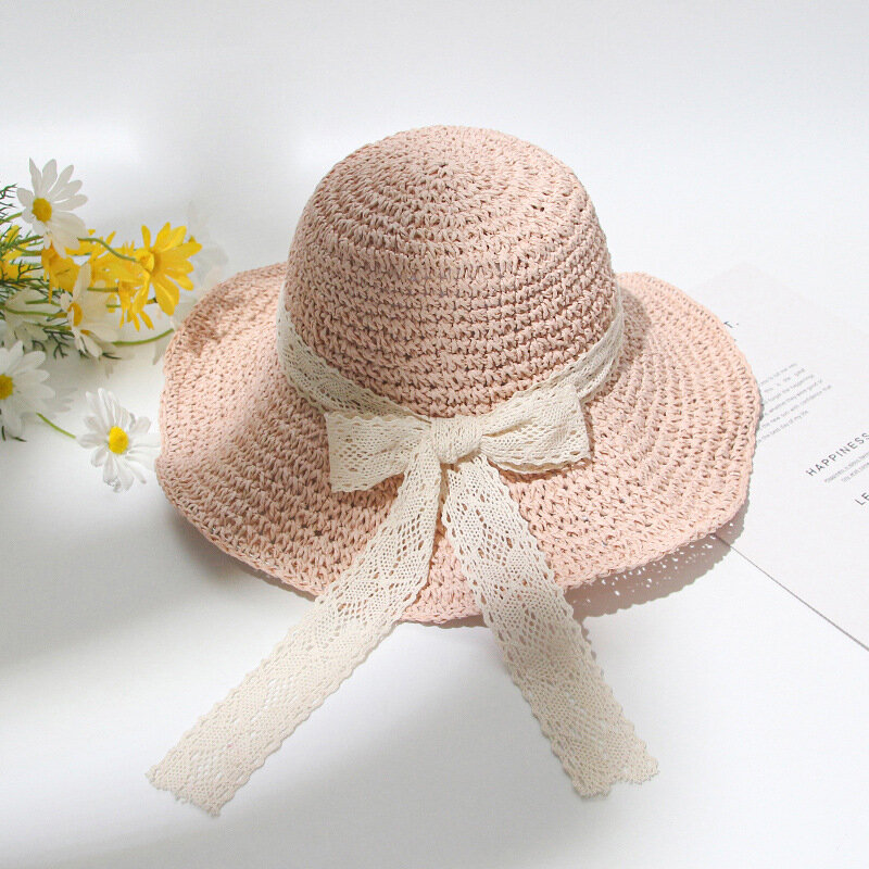 Соломенная шляпа из рафии, женская летняя шляпа от солнца, морская солнцезащитная пляжная шляпа с большими полями, японская тканая шляпа от солнца, оптовая продажа
