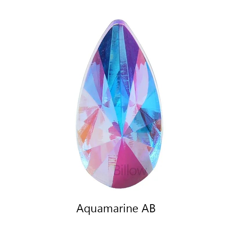 Стразы каплевидные Aquamarine AB 8x13mm 100шт