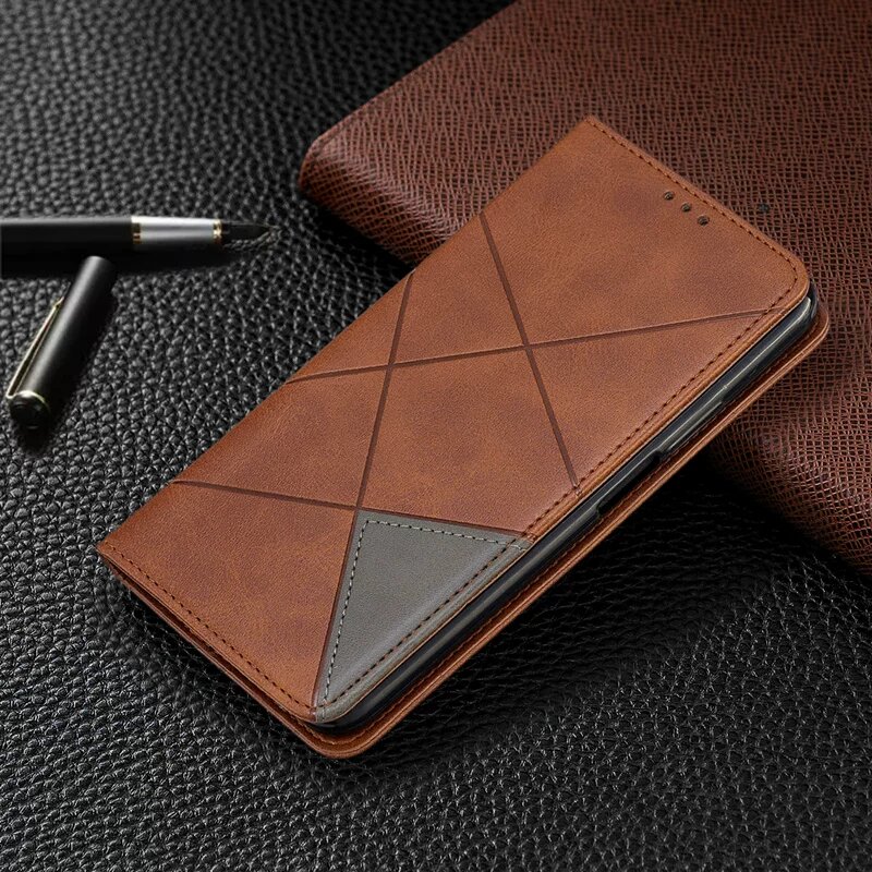 Кожаный чехол-капот для Redmi K80 Pro Champion Edition с карманом для карт - коричневый