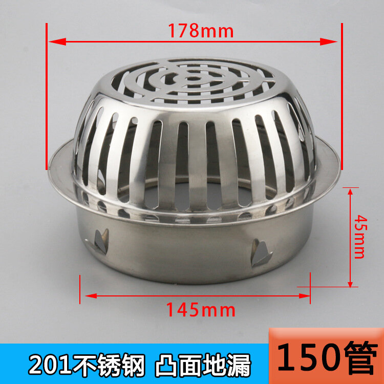 Напольный слив для балкона из нержавеющей стали 304, круглый напольный слив для крыши, крышка напольного сливного трапа из ПВХ для улицы, противозасорный дренажный трап для ливневой воды.