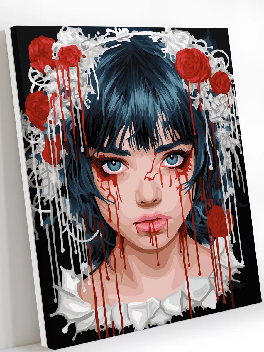 Картина по номерам на холсте с подрамником 40х50 см Кровавая готика