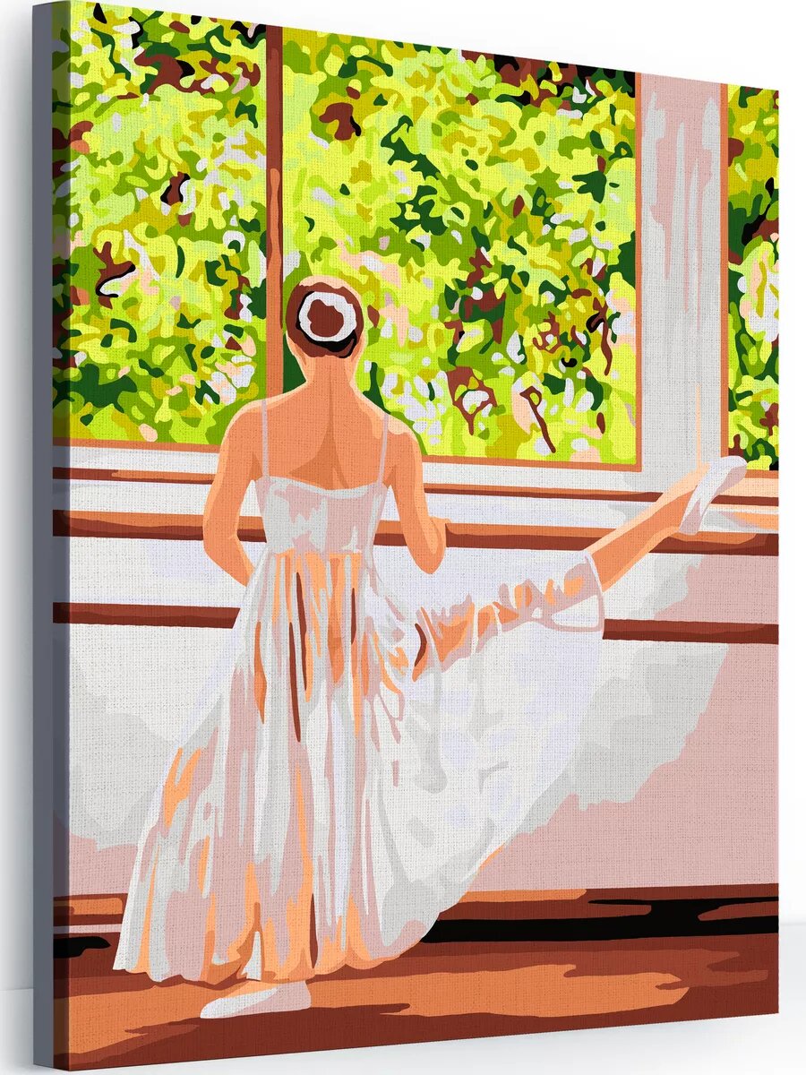 Картина по номерам на холсте с подрамником 40х50 см Утро балерины