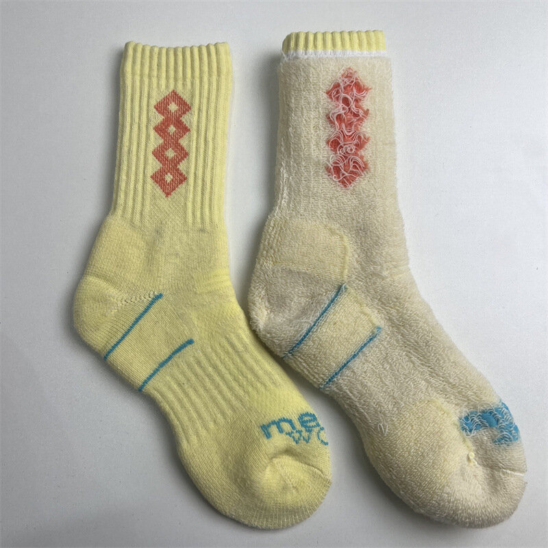 Носки из мериносовой шерсти Alien Sheep, полностью махровые, для активного отдыха и походов, ярких цветов.