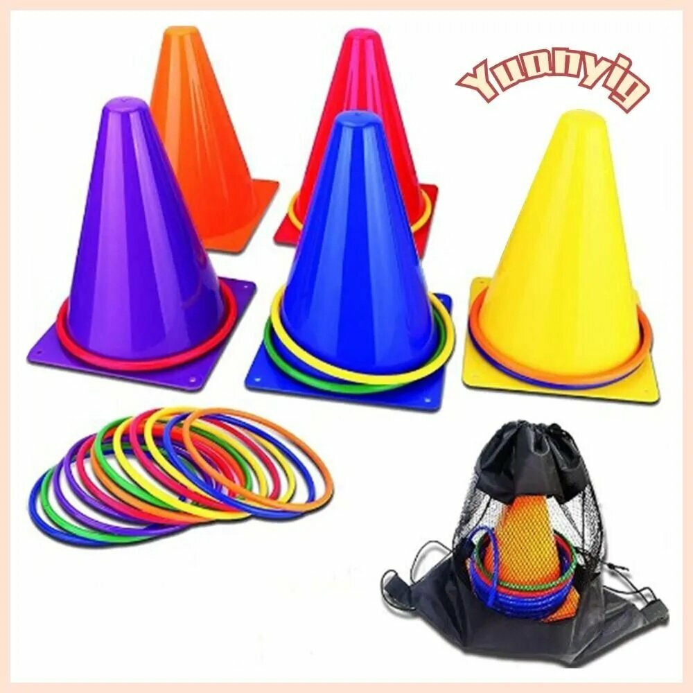 Набор дляThrowing Rings, включающий в себя 5 конусов и 10 колец, для outdoor игр всей семьи