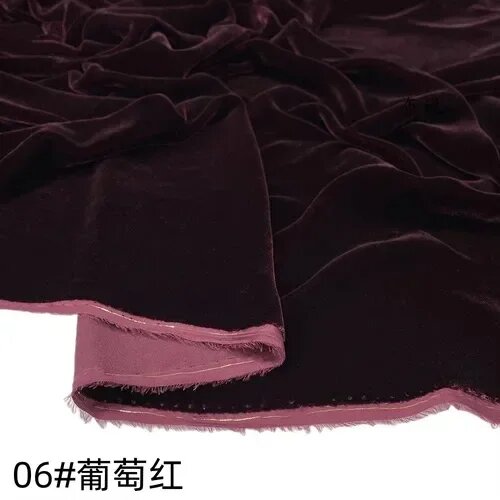 Золотой шелковый бархат для пошива чеонгсам 1,4х1 м Бордовый, 1.5 meters, 6 grape red