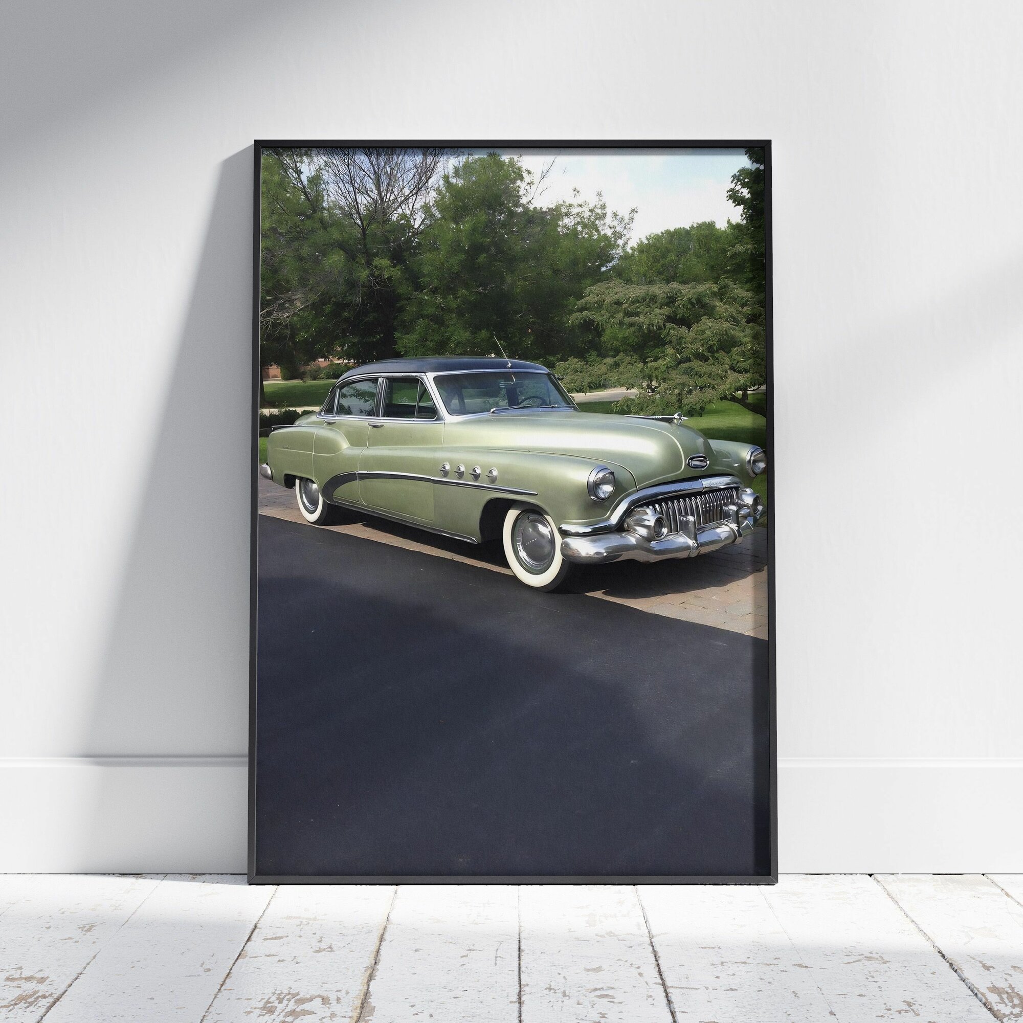 Плакат на стену для интерьера Культовые машины (Buick Roadmaster 8) - Постер по легендарным и классическим ретро автомобилям формата А4 (21x30 см)