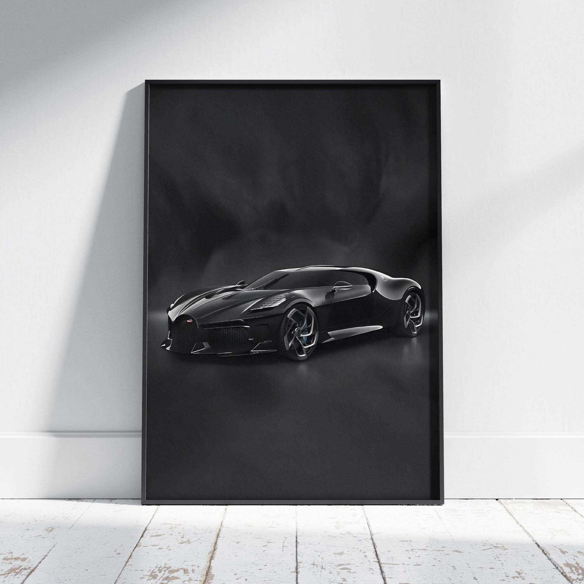 Плакат на стену для интерьера Спорткар (Bugatti La Voiture Noire 1) - Постер по спортивным гоночным машинам автомобилям формата А4 (21x30 см)