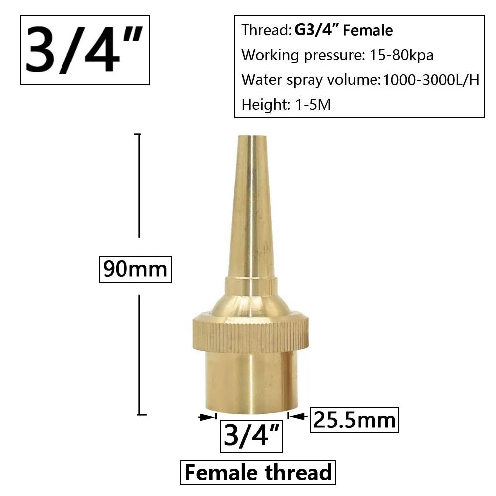 Латунный разбрызгиватель фонтана 3/4", G3I4, 1-5M