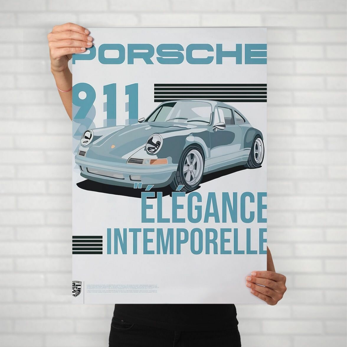 Плакат на стену для интерьера Спорткар (Porsche 911 5) - Постер по спортивным гоночным машинам автомобилям формата А1 (60x84 см)