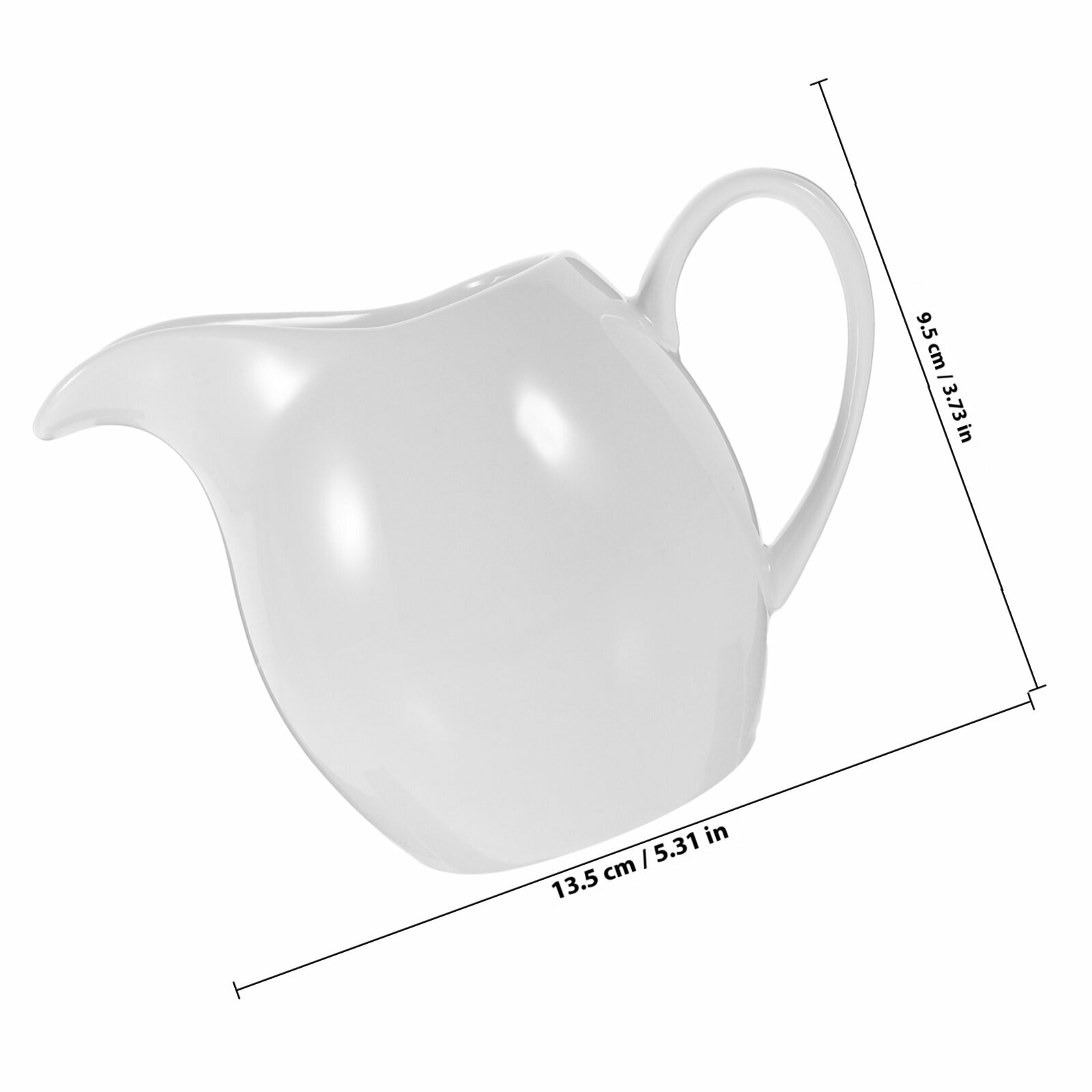 Керамический Соусник Белый Антипроливной С Толстой Ручкой 13.5X9.5CM