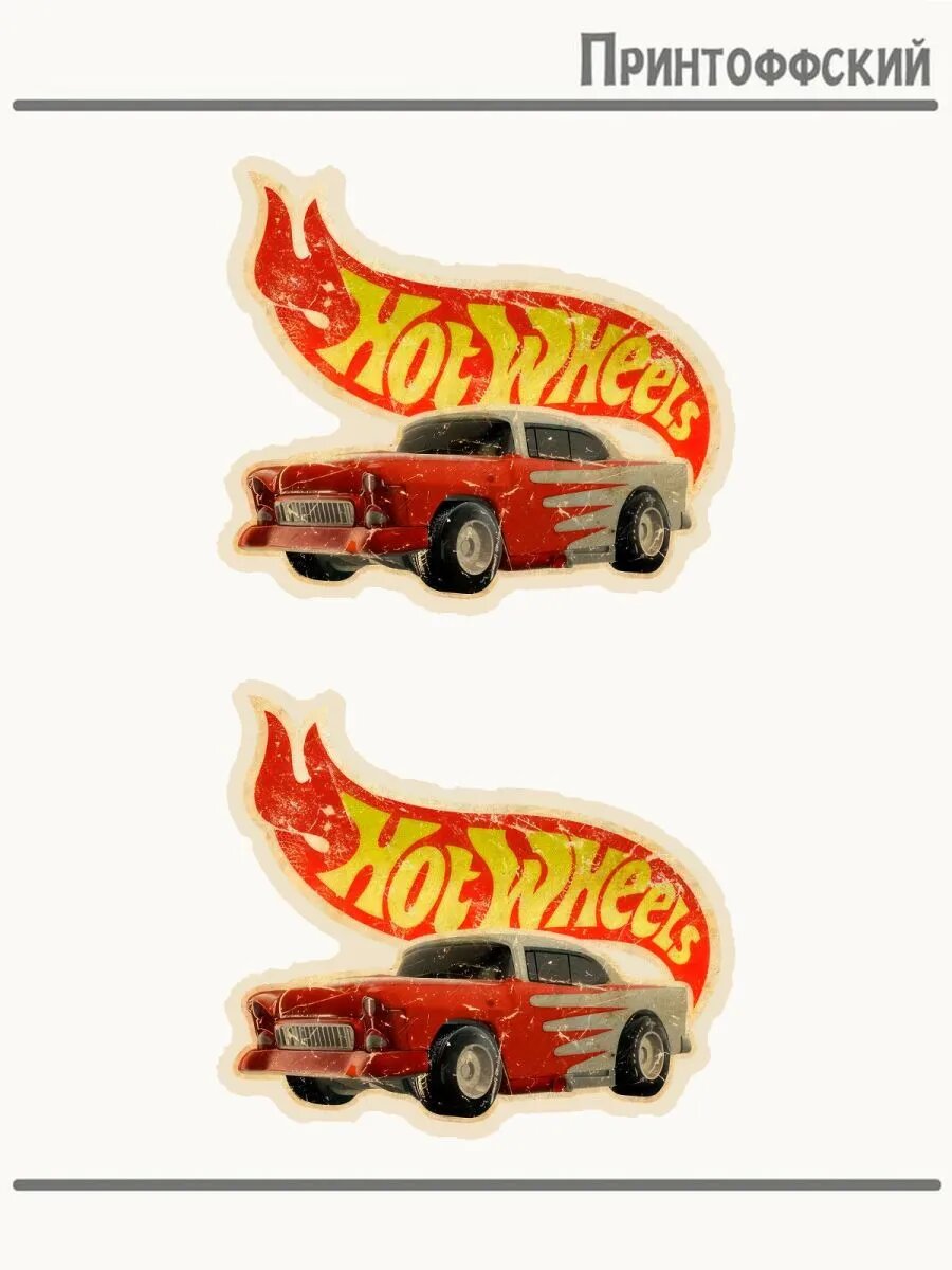 2-е (Две) Термонаклейки hot wheels горячие колёса ретро авто