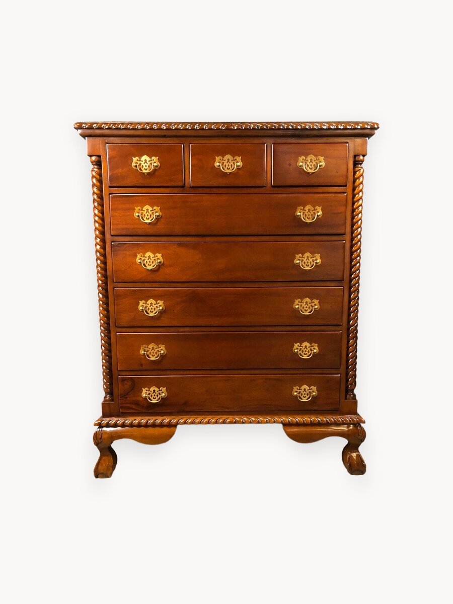 Комод в стиле Chippendale от DOMKORLEONE из красного дерева (mahogany wood), с ящиками, цвет орех LBW (коричневый)