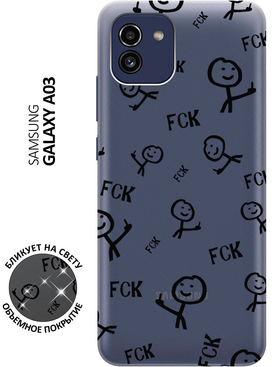 Силиконовый чехол с принтом Fck Pattern для Samsung Galaxy A03 / Самсунг А03