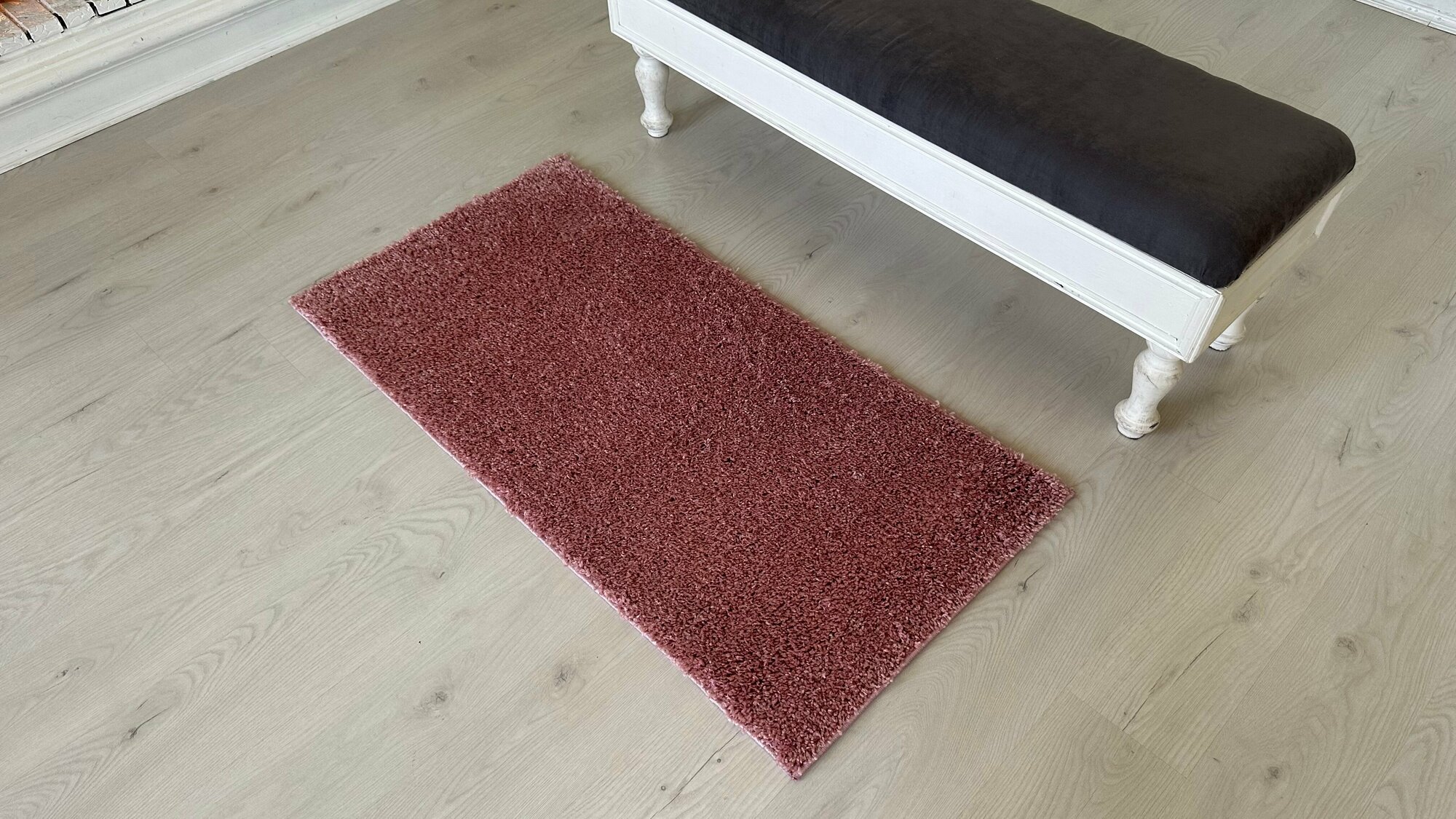 Ковер современный розовый прямой Fusion Shaggy, с высоким ворсом, пушистый, ковер травка(Фьюжн шегги)