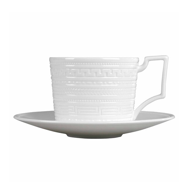 Чашка чайная с блюдцем Intaglio 220 мл, материал фарфор, цвет белый, Wedgwood, WGW-1052874