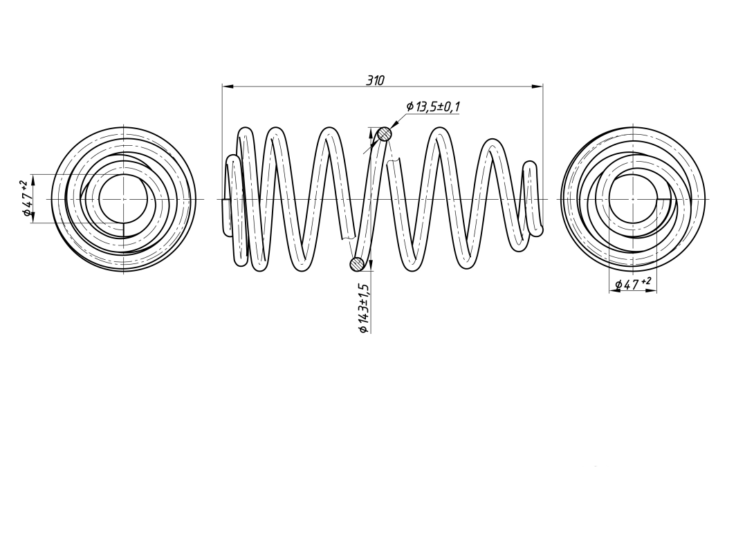 Пружина (2шт.) задней подвески Chevrolet Cruze (Шевроле Круз)/ Opel Astra (Опель Астра)