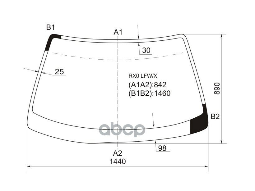 Стекло лобовое Toyota Mark II (X100) 96-00 / Chaser (X100) 96-01 XYG арт. RXO LFW/X