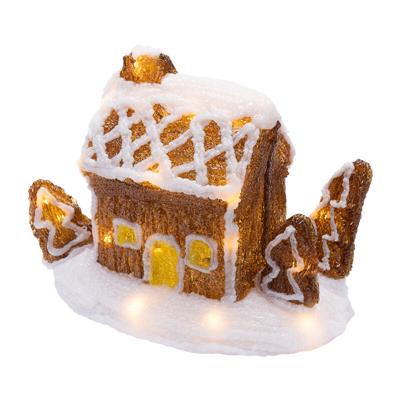 Лампы светодиодные Neon-Night Акриловая светодиодная фигура Пряничный домик 26х15,5х20 см, 30 светодиодов, батарейки 3хАА (не входят в комплект) NEON-NIGHT