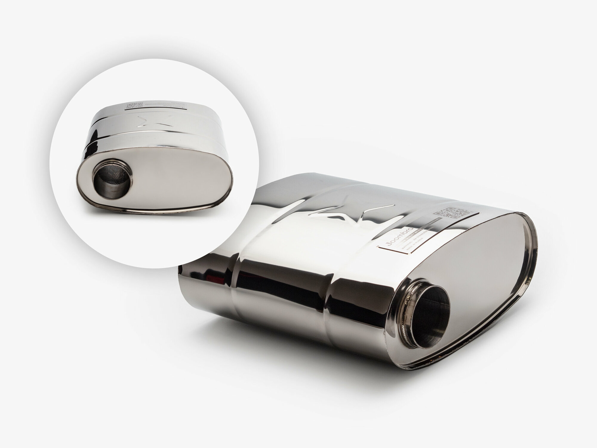 Глушитель Joombra 76*300 со смещением из Нержавеющей стали для выхлопной системы Автомобиля