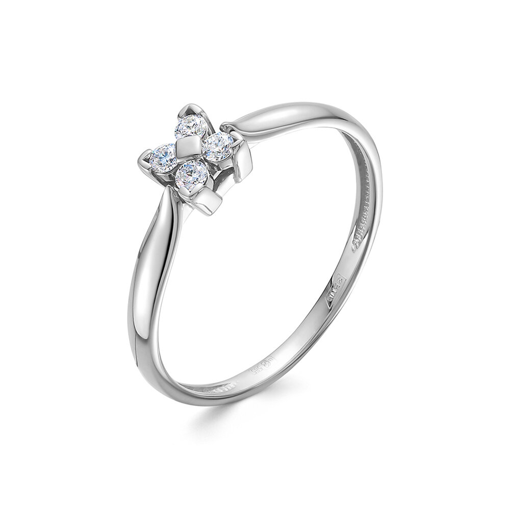 Кольцо, белое золото, 585 проба, бриллиант