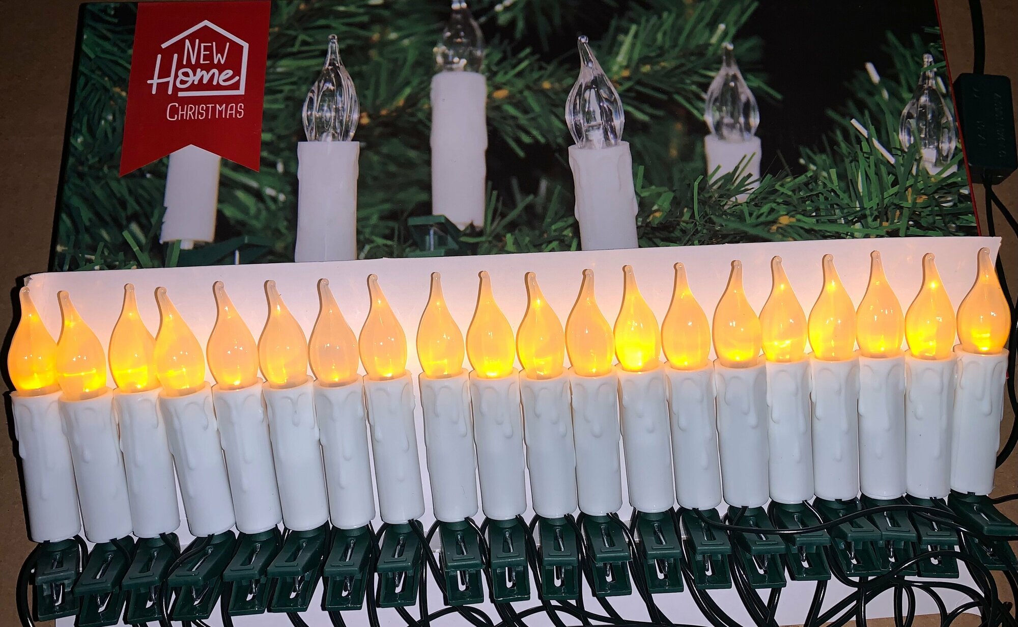 Гирлянда "Свечи" с мерцанием на прищепках 20 ламп 4м