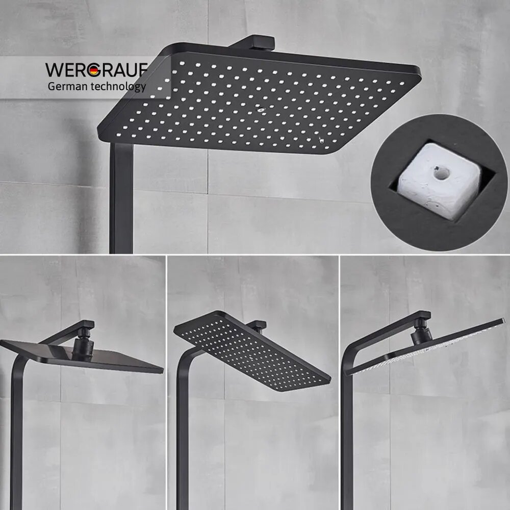 Тропический душ Wergrauf C-01B30 ABS-пластик цвет черный матовый