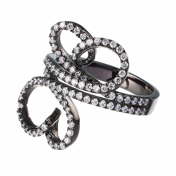 Кольцо, серебро, 925 проба, фианит