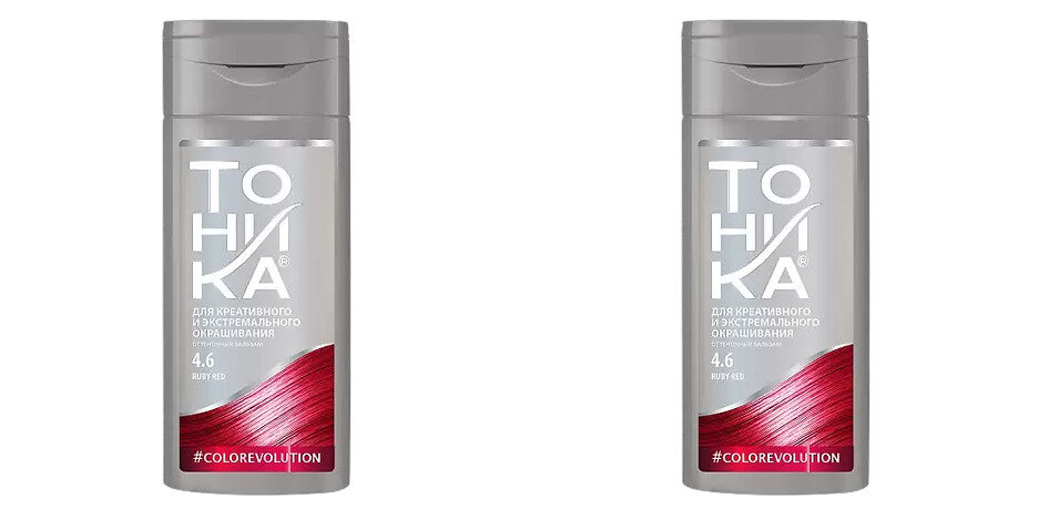 Бальзам для волос Тоника, ColoRevolution Оттеночный, 4.6 Рябиново-красный Ruby Red, 150 мл, 2 штуки