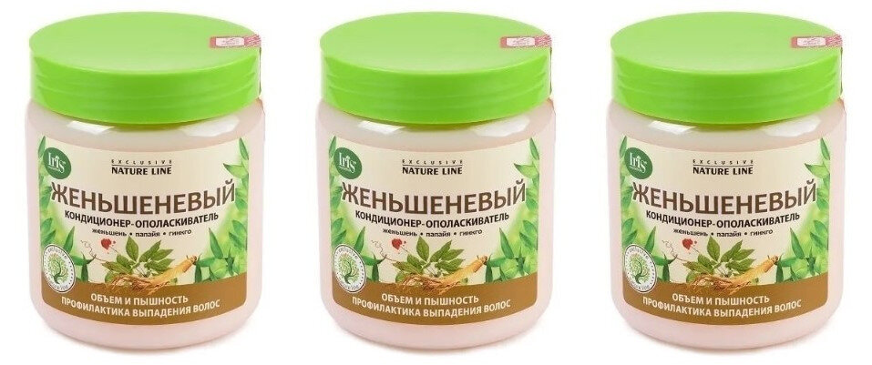 Iris Кондиционер-ополаскиватель Женьшеневый Exclusive Natureline, 500 мл,3 шт