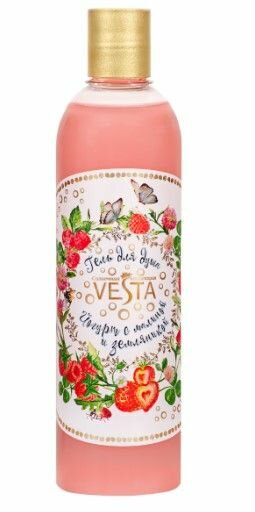Vesta Гель для душа Йогурт с малиной и земляникой, Солнечная коллекция, 500 мл