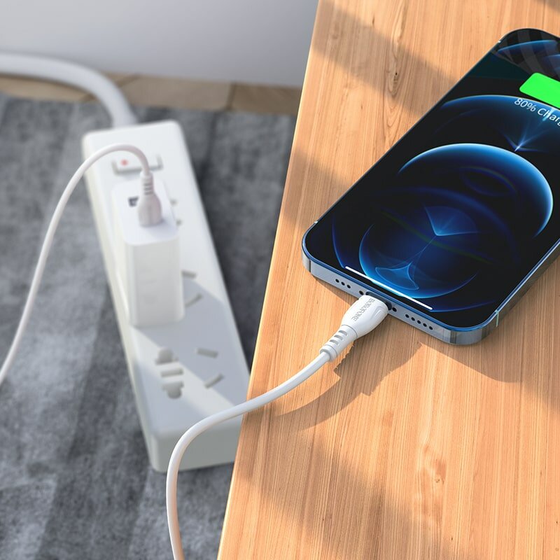 Кабель для зарядки Borofone BX51, для iP, Lightning to Type-C, белый, 1 м