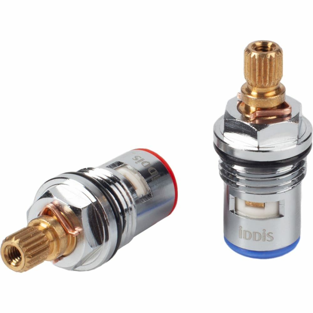 Кран-буксы IDDIS разнонаправленные, керамика, 90, 20 зубцов, M18x1.5, h=44 мм, 2 шт 998CR440SM-S, с углом поворота 90°