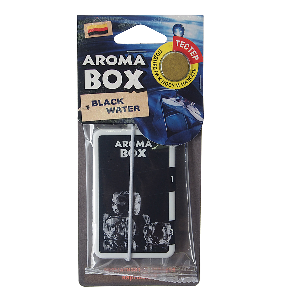 Ароматизатор подвесной картон высококапиллярный (лед черный) Aroma Box FOUETTE