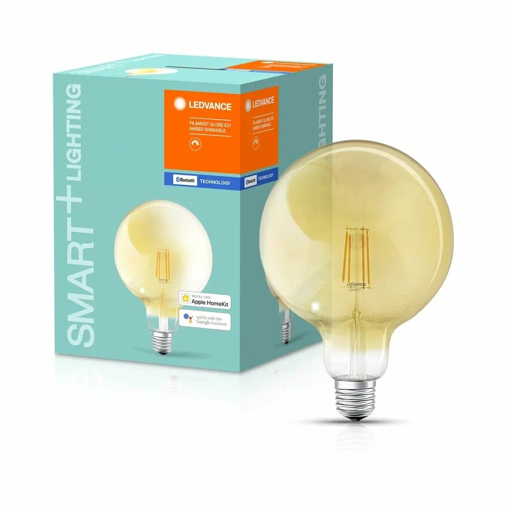 Умная лампочка светодиодная филаментная LEDVANCE / OSRAM SMART+ Deco, E27, 6Вт, 2400К, 725лм, теплый свет, диммируемая