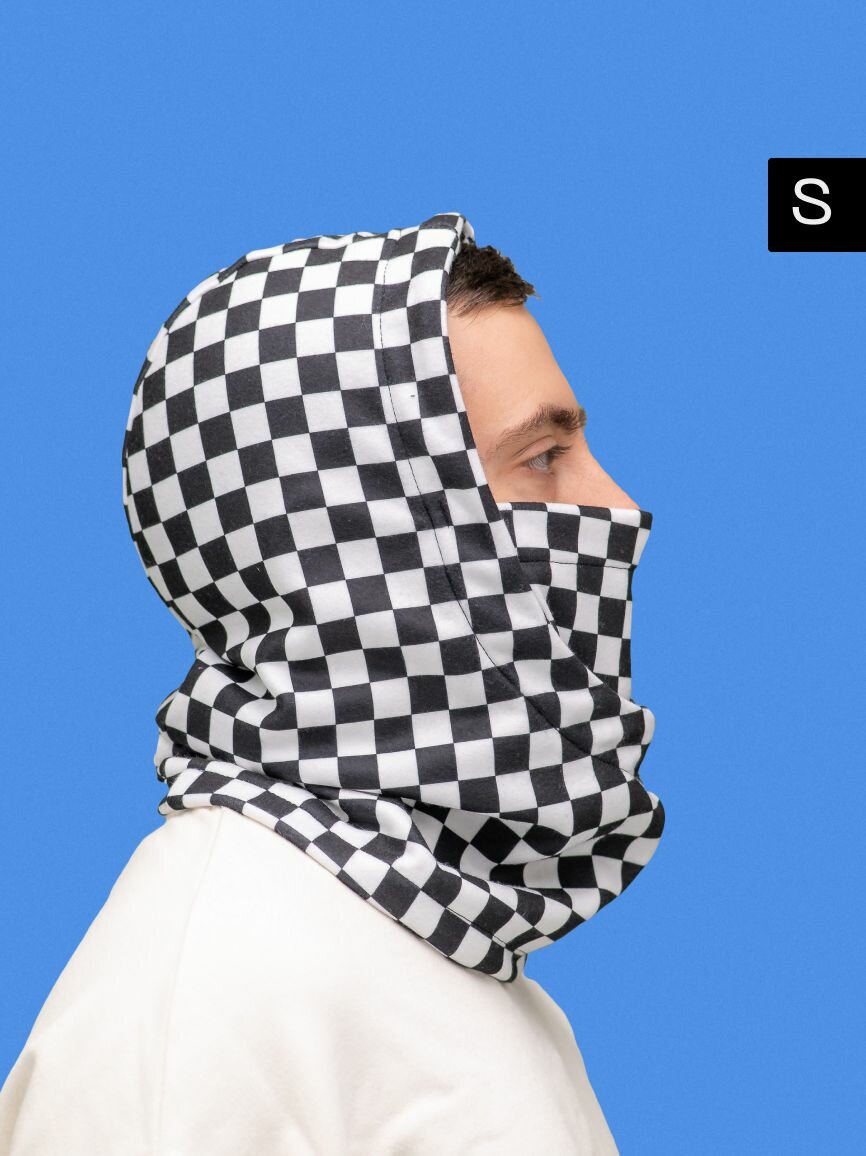 Балаклава poncho_id Базовая коллекция для взрослых и детей, размер s, черный, белый — фото 1