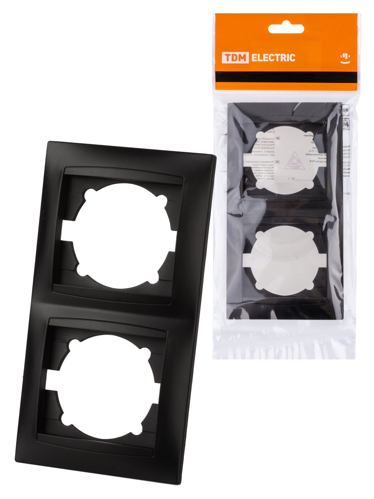 Рамка 2-х постовая вертикальная графит "Лама" TDM SQ1815-0633