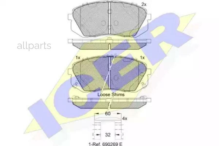 ICER 181826-201 Колодки дисковые передние