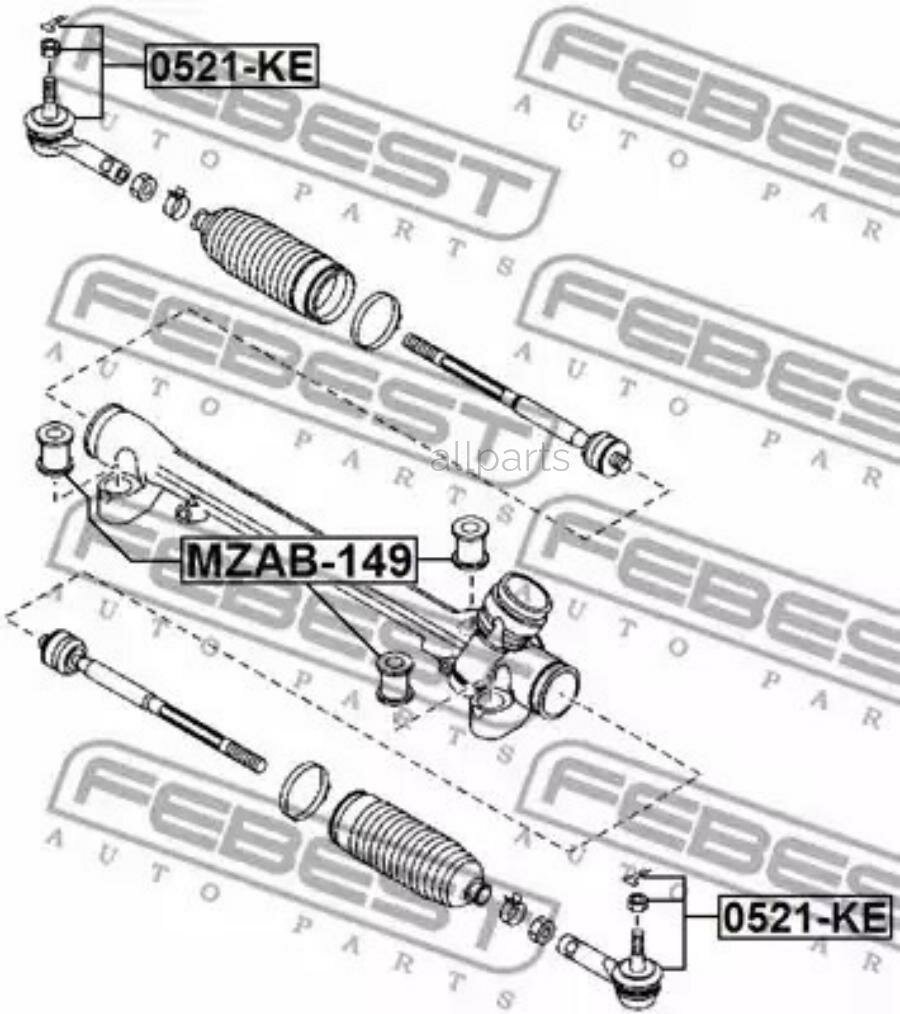 FEBEST 0521-KE Наконечник р/т MAZDA CX-5 12- лев/прав.